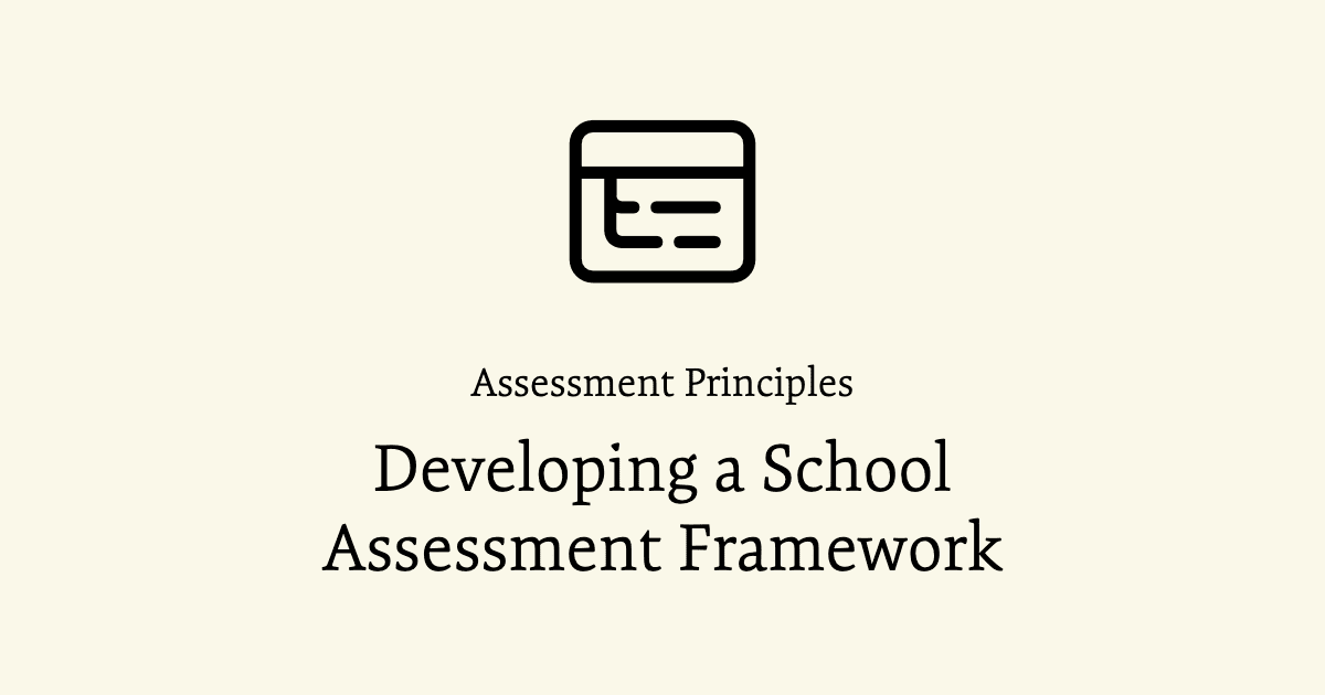 Developing a School Assessment Framework - Training & Data Support - GL Assessment